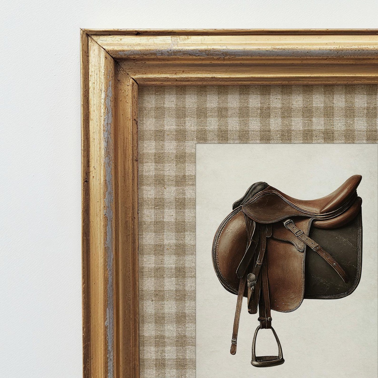 Equestrian Saddle Print: Kids Country Club English Riding Wall Decor ...