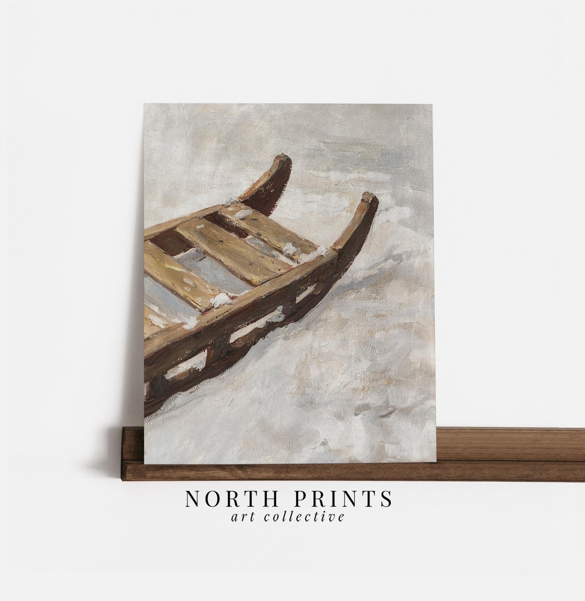 Rustic Toboggan Winter Painting: Farmhouse Christmas Decor (printable ...