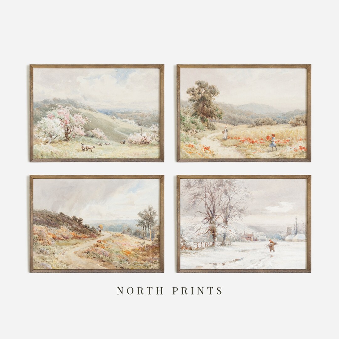 Seasons Vintage Nursery Prints Antique Painting Collection PRINTABLE ...