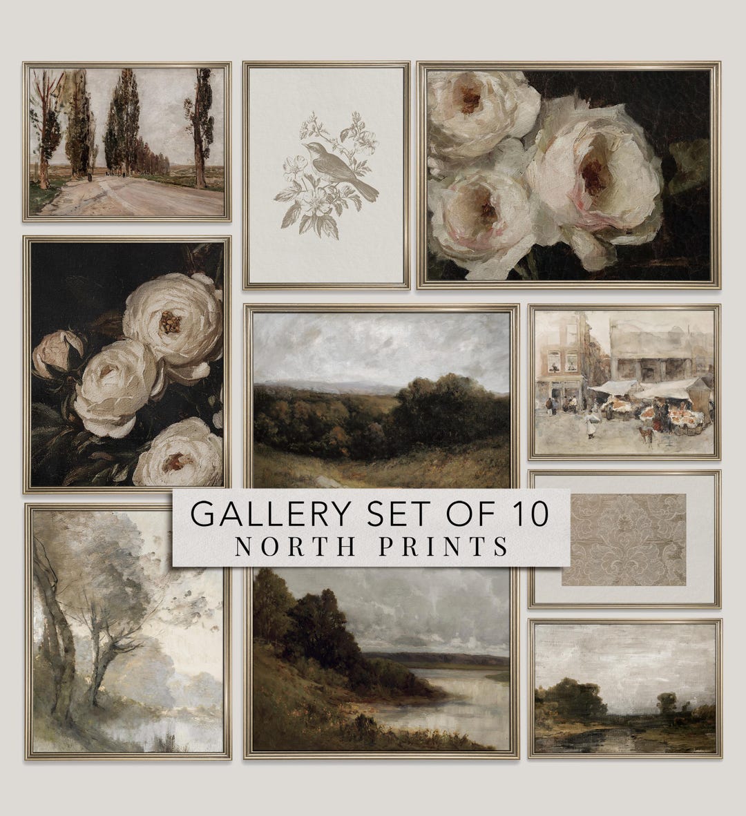 Feature Wall PRINTABLE Gallery Wall Art SET of 10 Digital Prints ...