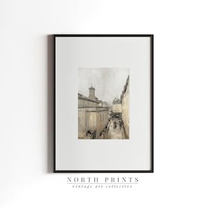 Neutral Paris Cityscape Architecture Oil Painting | French Vintage ...