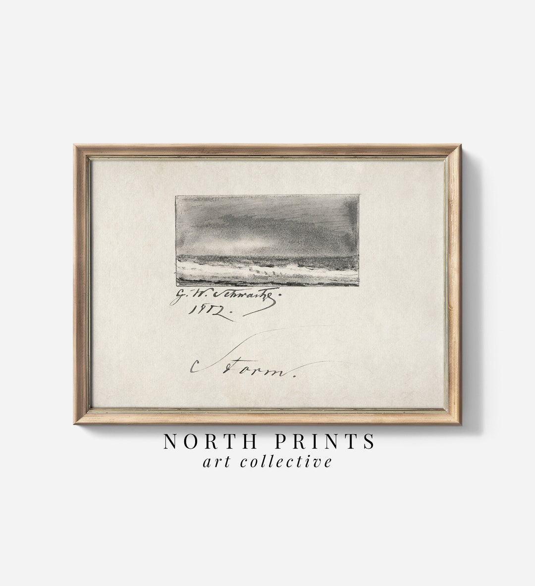 Antique Coastal Sketch PRINTABLE Beach House Decor | Digital ...