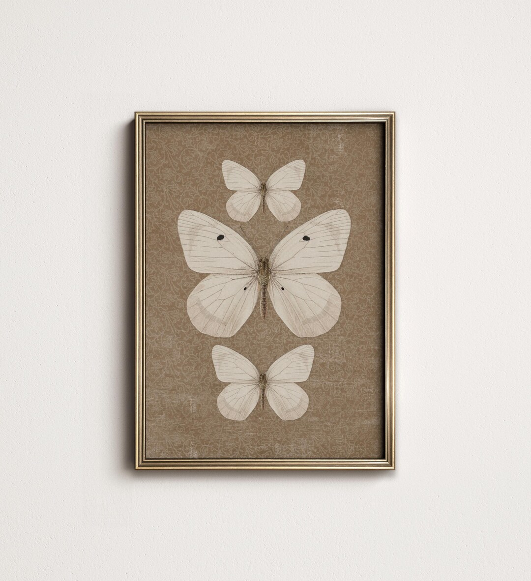 Vintage Butterfly Art Print: Neutral Cottagecore Decor (digital ...