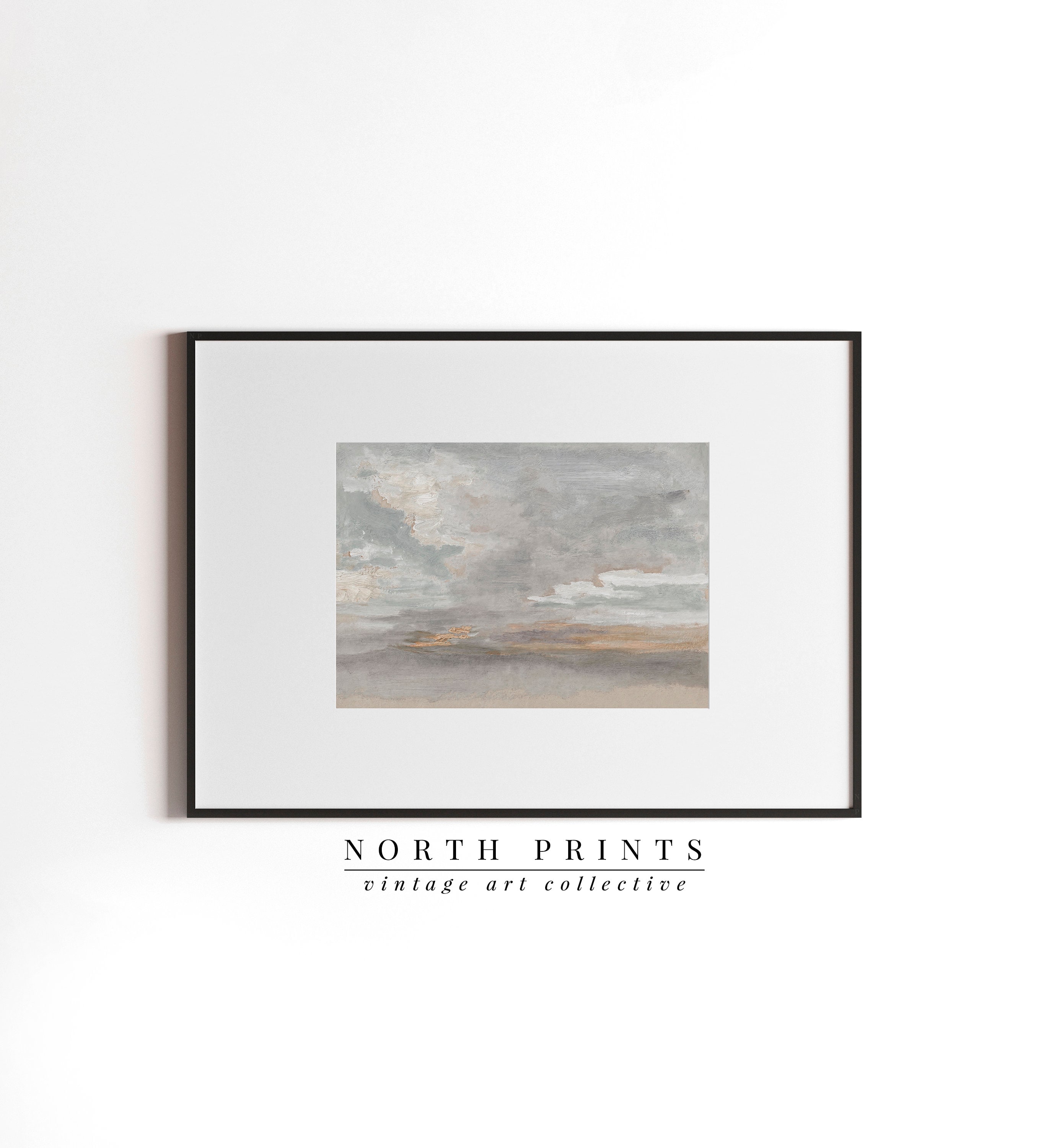 Vintage Neutral Cloud Painting Landscape Print Modern - Etsy