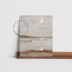 Muted Beach Scene Oil Painting: Warm Tone Coastal Art (digital Download ...