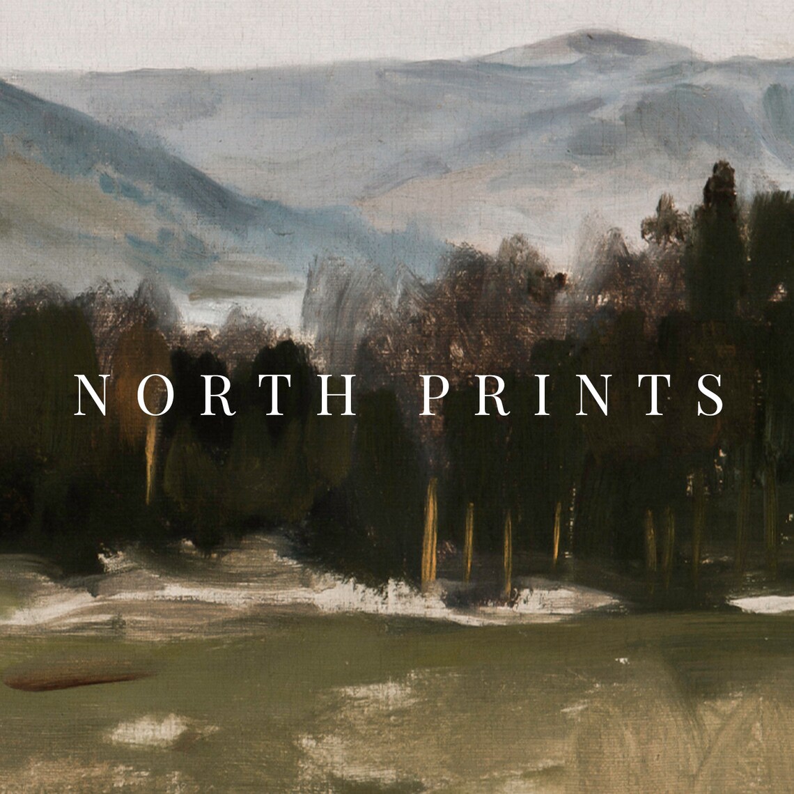 Rustic Landscape Oil Painting Moody Mountain Print Forest - Etsy