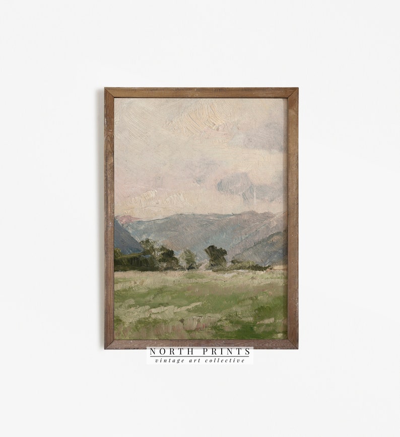Two Piece Landscape Print SET | Split Panel PRINTABLE | Vintage Digital ...