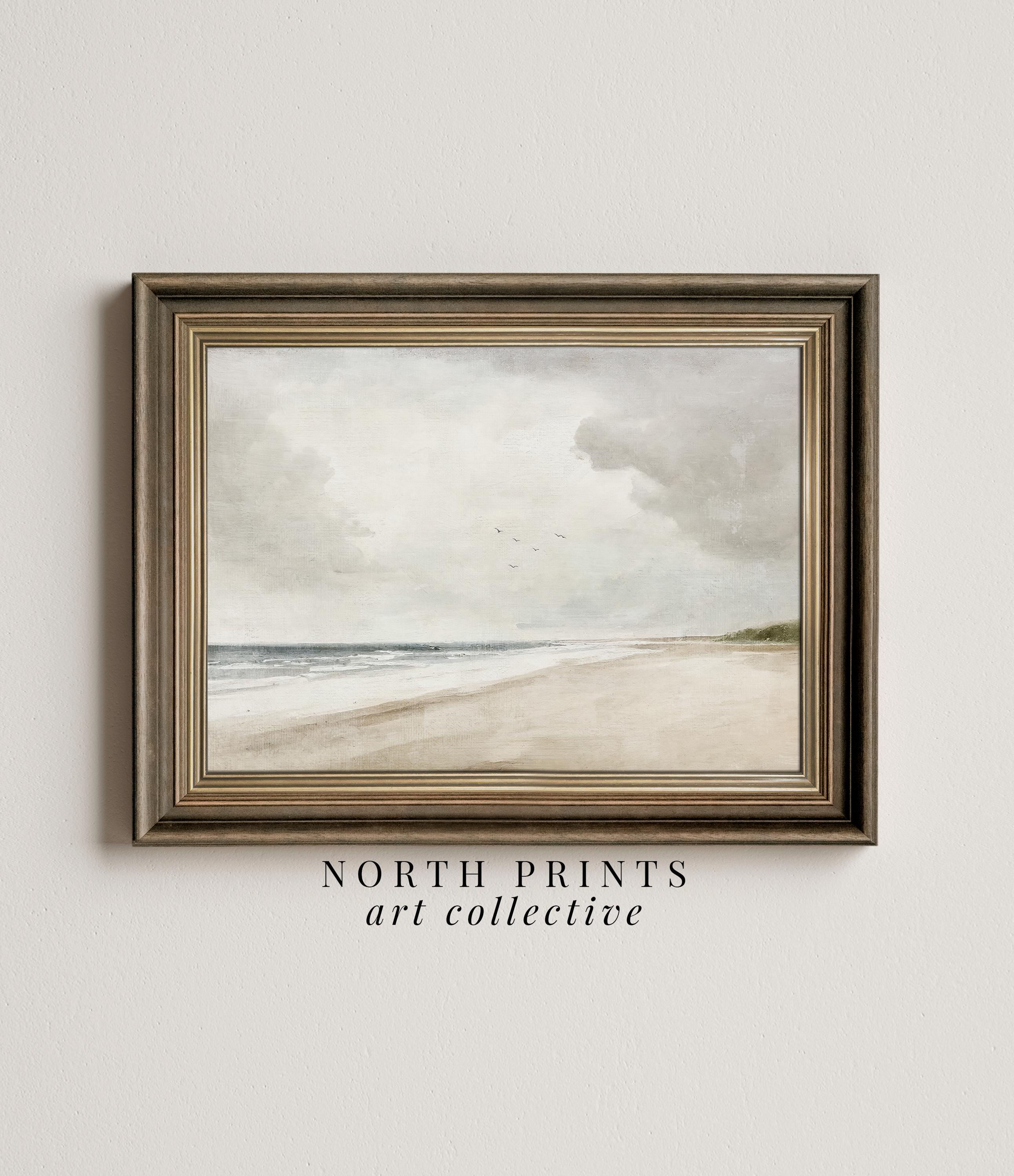Neutral Coastal Beach Painting: Muted Tones Art Print (digital Download ...