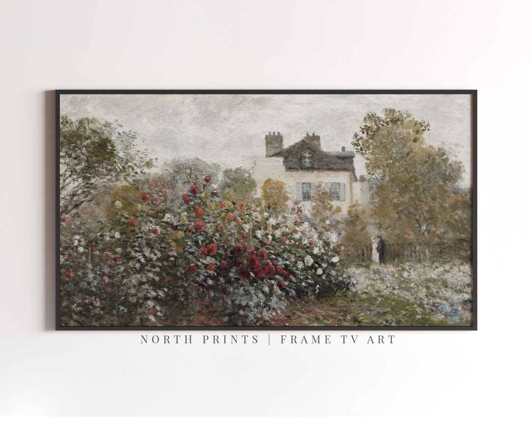 Samsung Frame TV Art | Vintage Cottage Garden Painting | Country ...