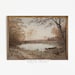 Muted Autumn Pond Landscape Painting | Vintage Wall Art | Neutral ...