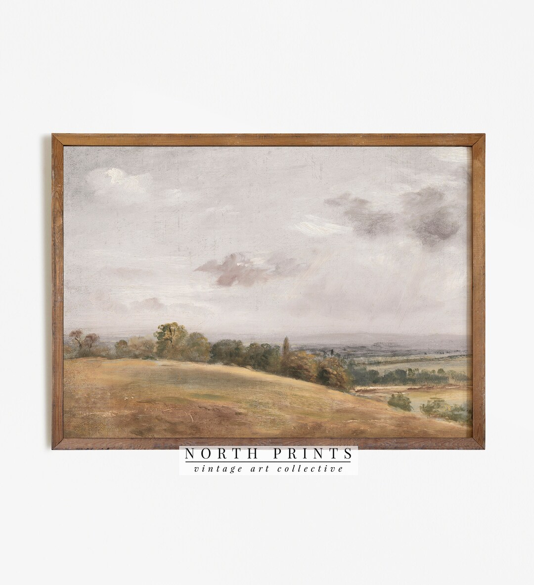 Vintage Art Landscape Painting | Muted Landscape Wall Art Digital ...