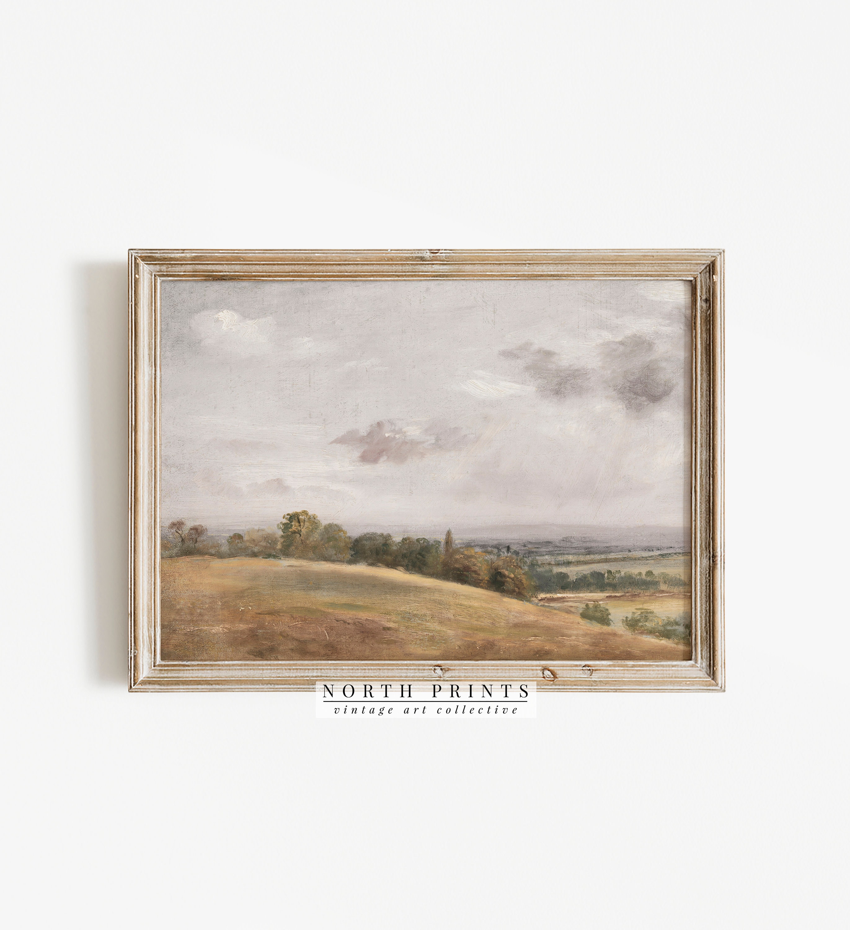 Home Décor Wall Décor Muted Landscape Watercolor Painting Vintage Print ...