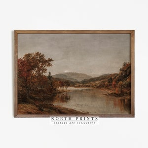 Fall Wall Art SET | Vintage Warm Brown Autumn Landscape Decor | Digital ...