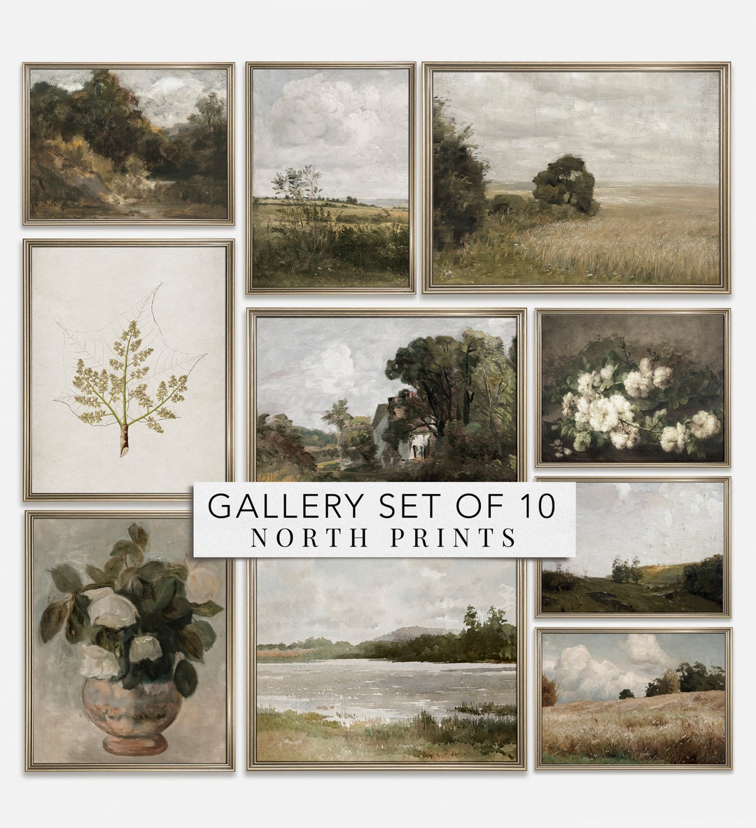 French Country Gallery Wall Art Set: Vintage Landscape Prints (digital ...