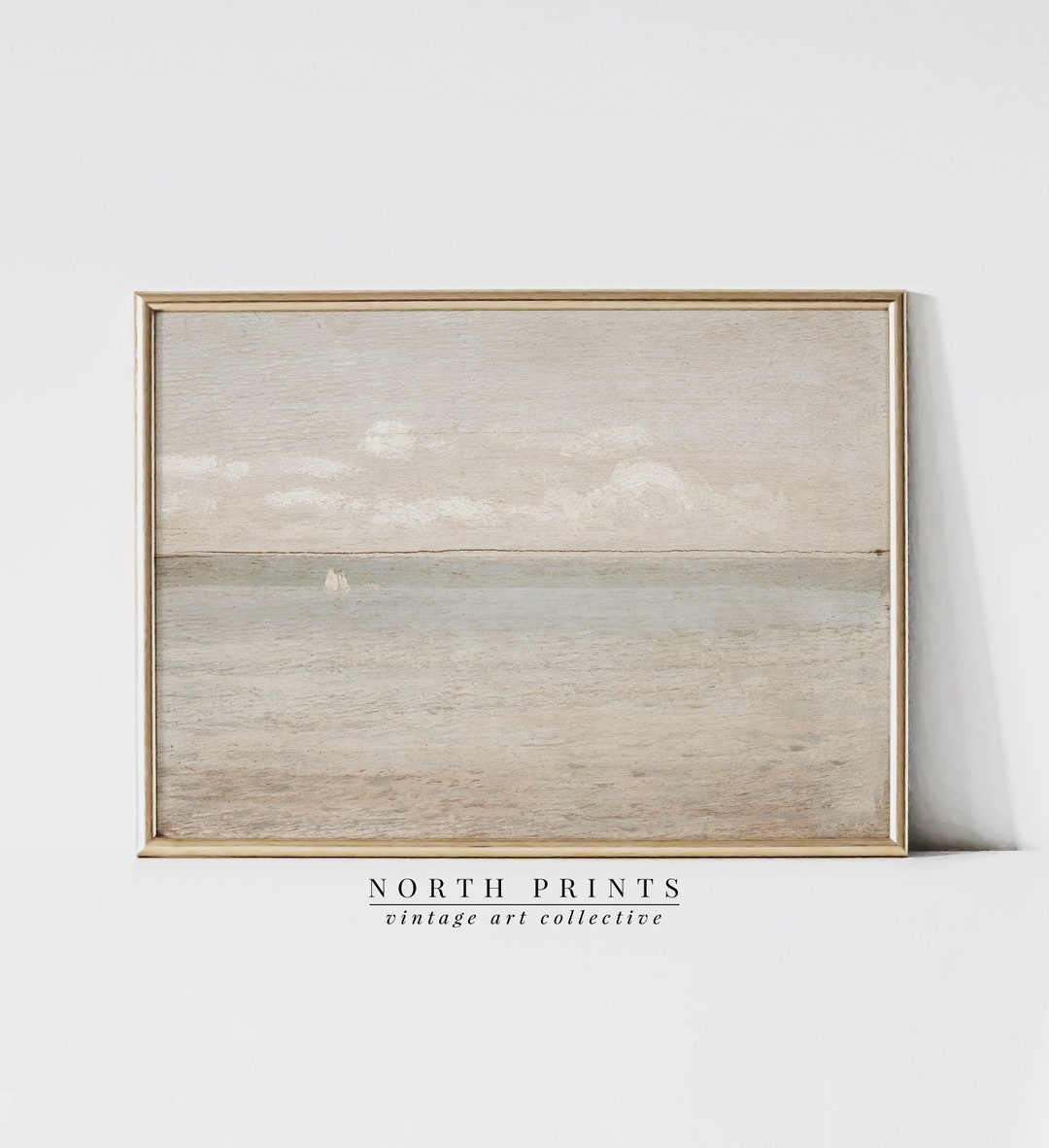 Vintage Coastal Wall Art Muted Seascape Painting PRINTABLE Digital ...