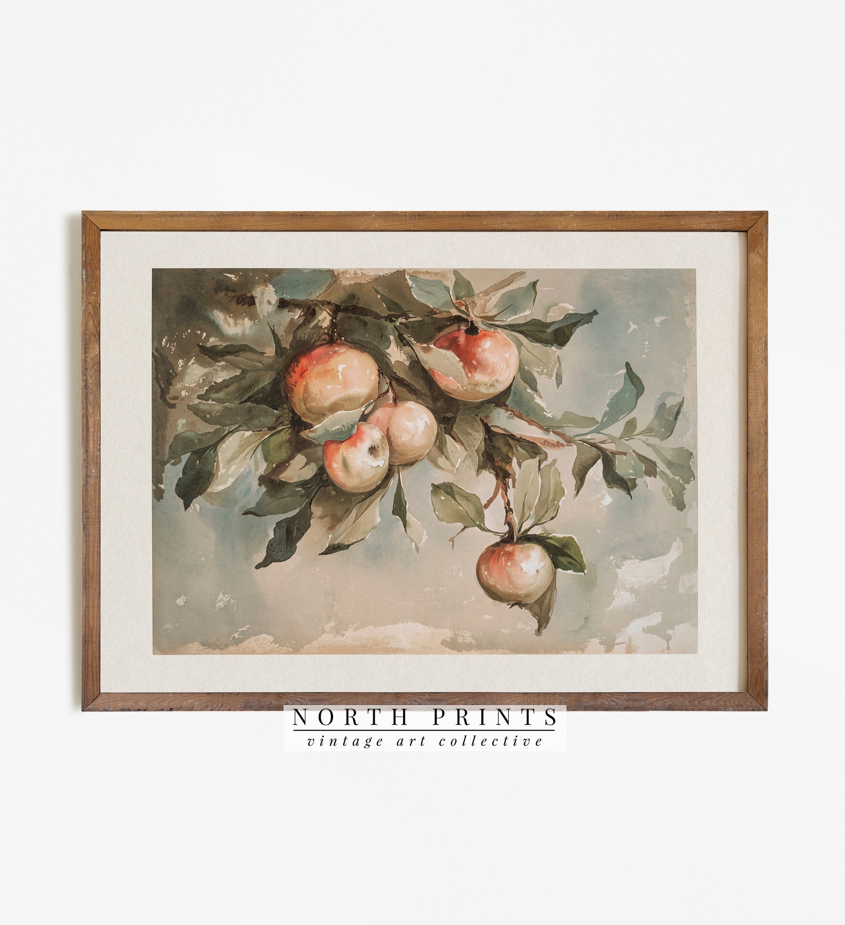 Vintage Apple Tree Print | Rustic Farmhouse Kitchen Decor Painting ...