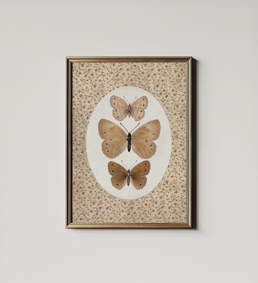 Vintage Butterfly Print: Cottagecore Neutral Wall Art (digital Download ...