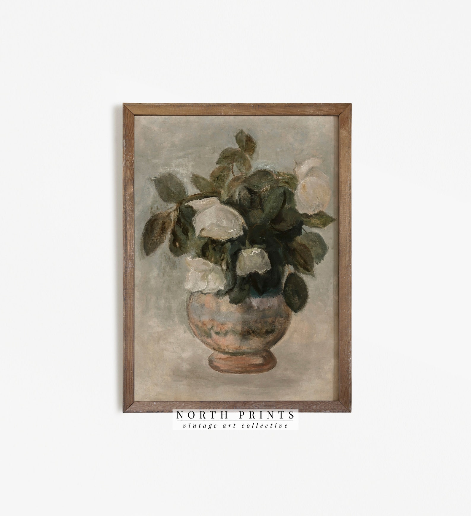 PRINTABLE Neutral Still Life Roses Painting | Vintage Botanical Print ...