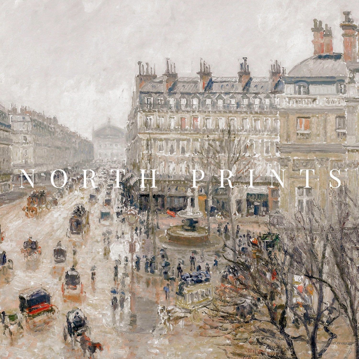 Vintage French Cityscape Painting | Neutral Abstract Wall Art ...
