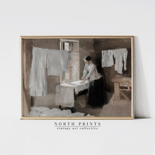 CANVAS ART PRINT Woman Washing Laundry Oil Painting - Etsy