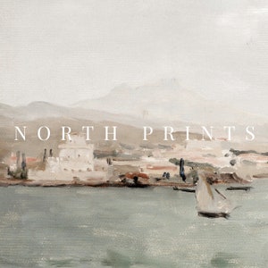 Mediterranean Coastline Painting | Vintage Summer Coastal Art PRINTABLE ...