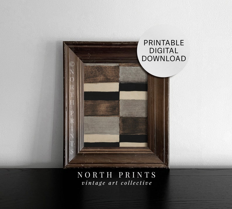 Vintage Texture Pattern Abstract Block Watercolor Painting PRINTABLE ...