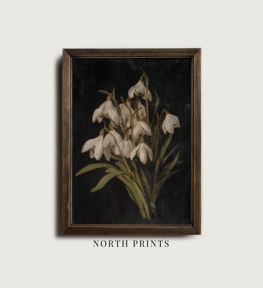 Snowdrop Flower Painting, Old World Botanical Art, PRINTABLE Digital ...