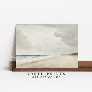 Neutral Coastal Beach Painting: Muted Tones Art Print (digital Download ...