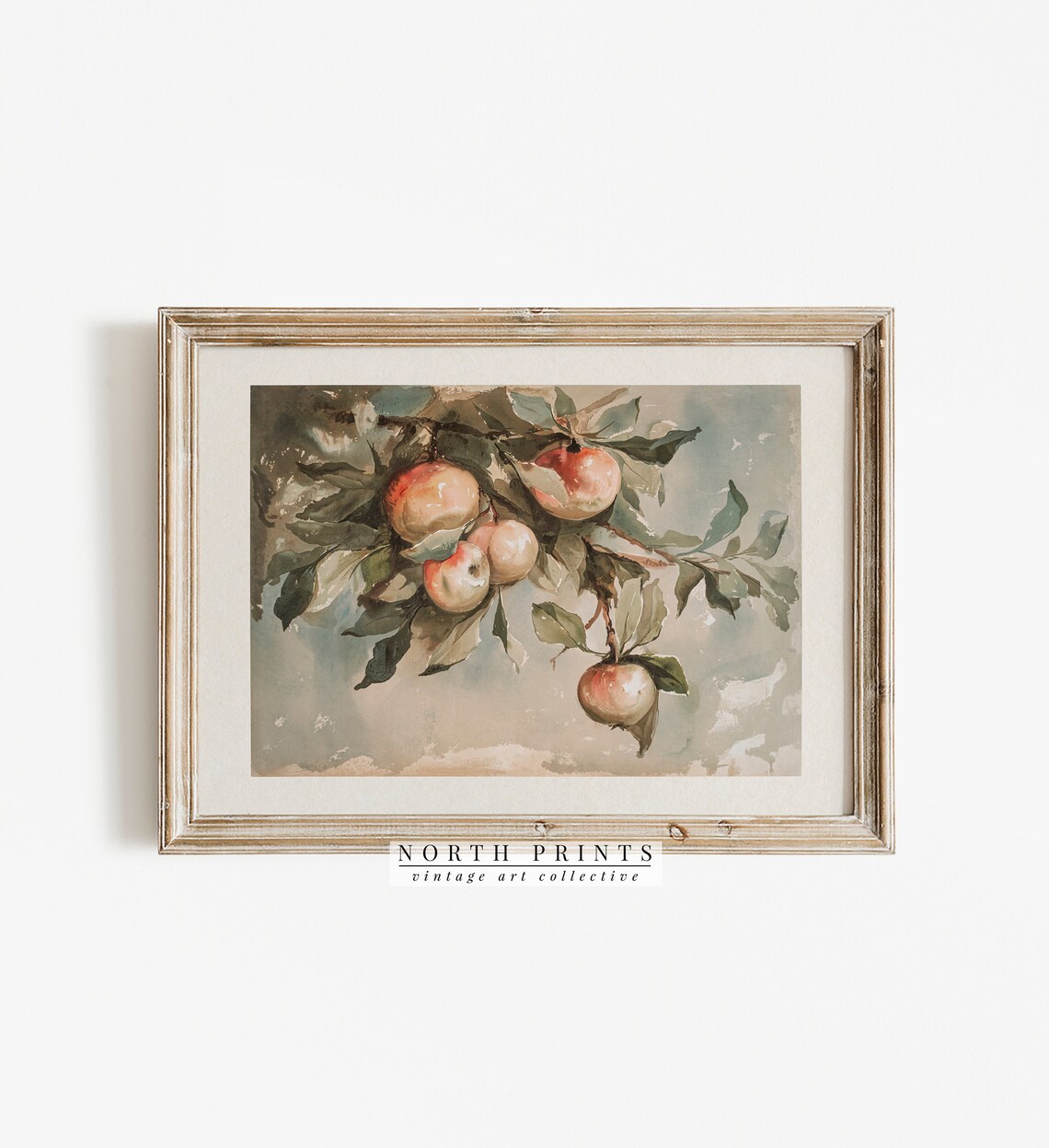 Vintage Apple Tree Print | Rustic Farmhouse Kitchen Decor Painting ...