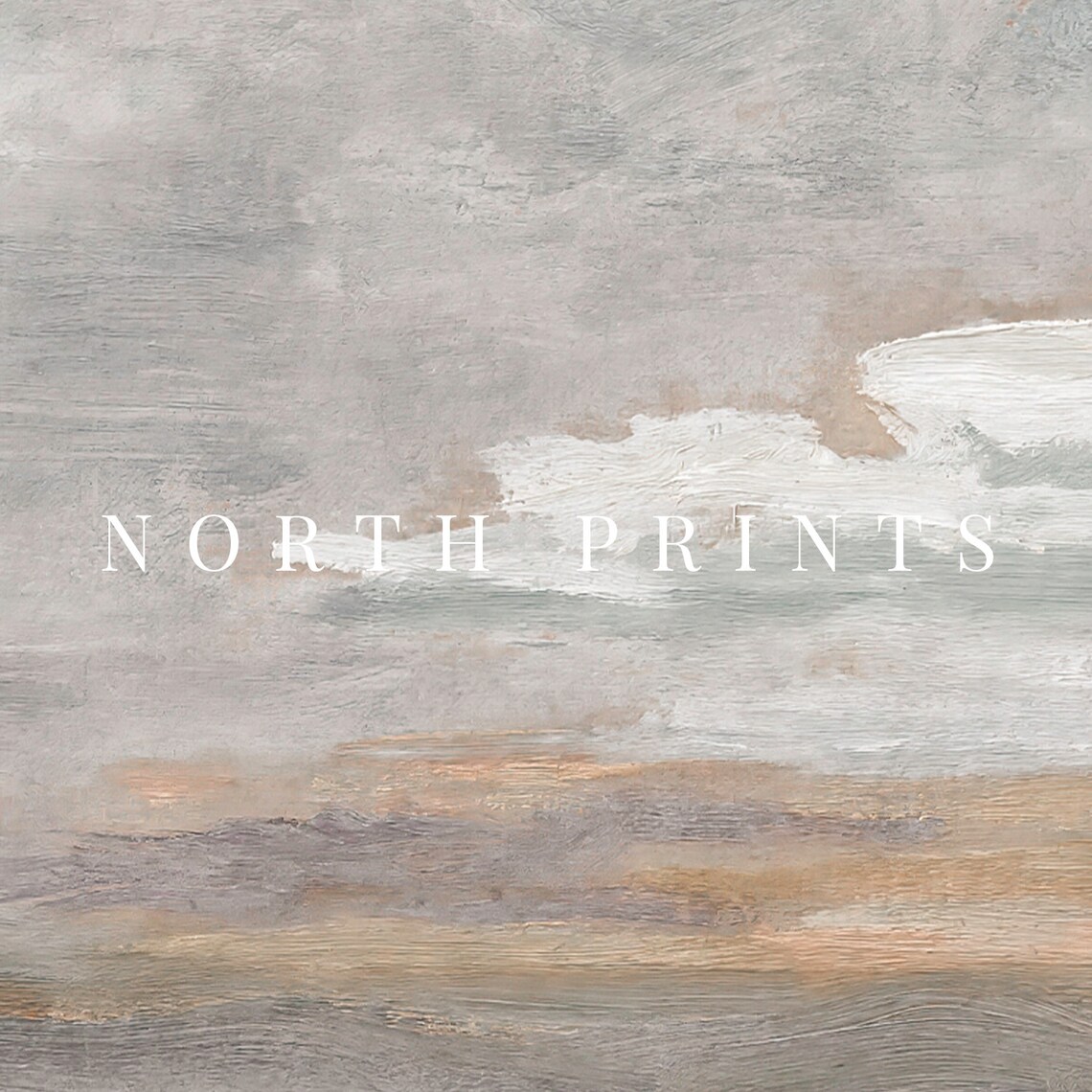 Vintage Neutral Cloud Painting Landscape Print Modern - Etsy