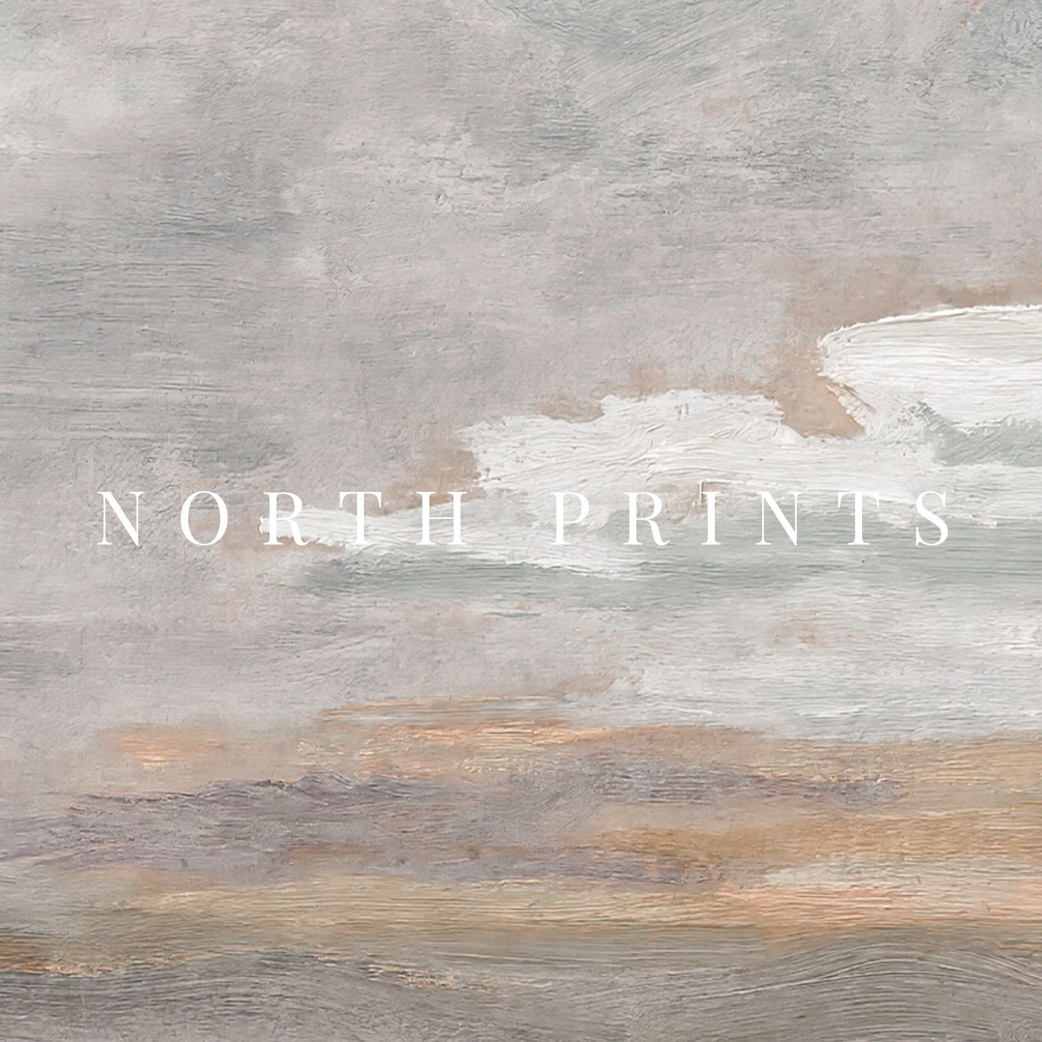 Vintage Neutral Cloud Painting Landscape Print Modern - Etsy