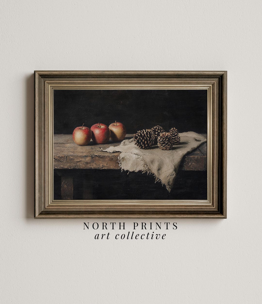 Rustic Farmhouse Kitchen Still Life Winter Painting, French Country ...