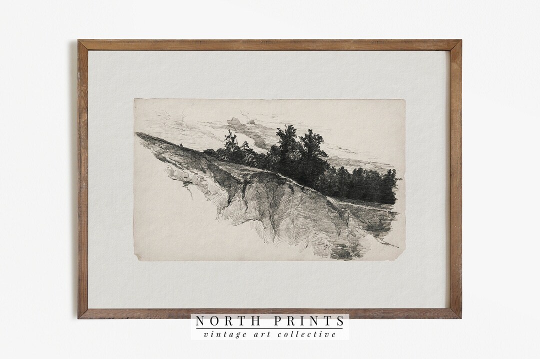 Landscape Sketch | Vintage Etching Drawing PRINTABLE Digital Download ...