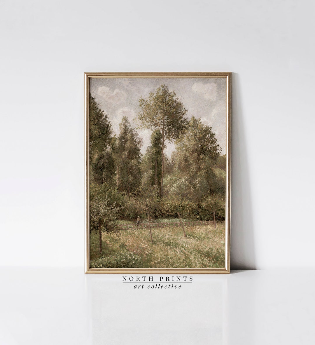 Nature Farmhouse Painting | Vintage French Countryside Landscape Art ...