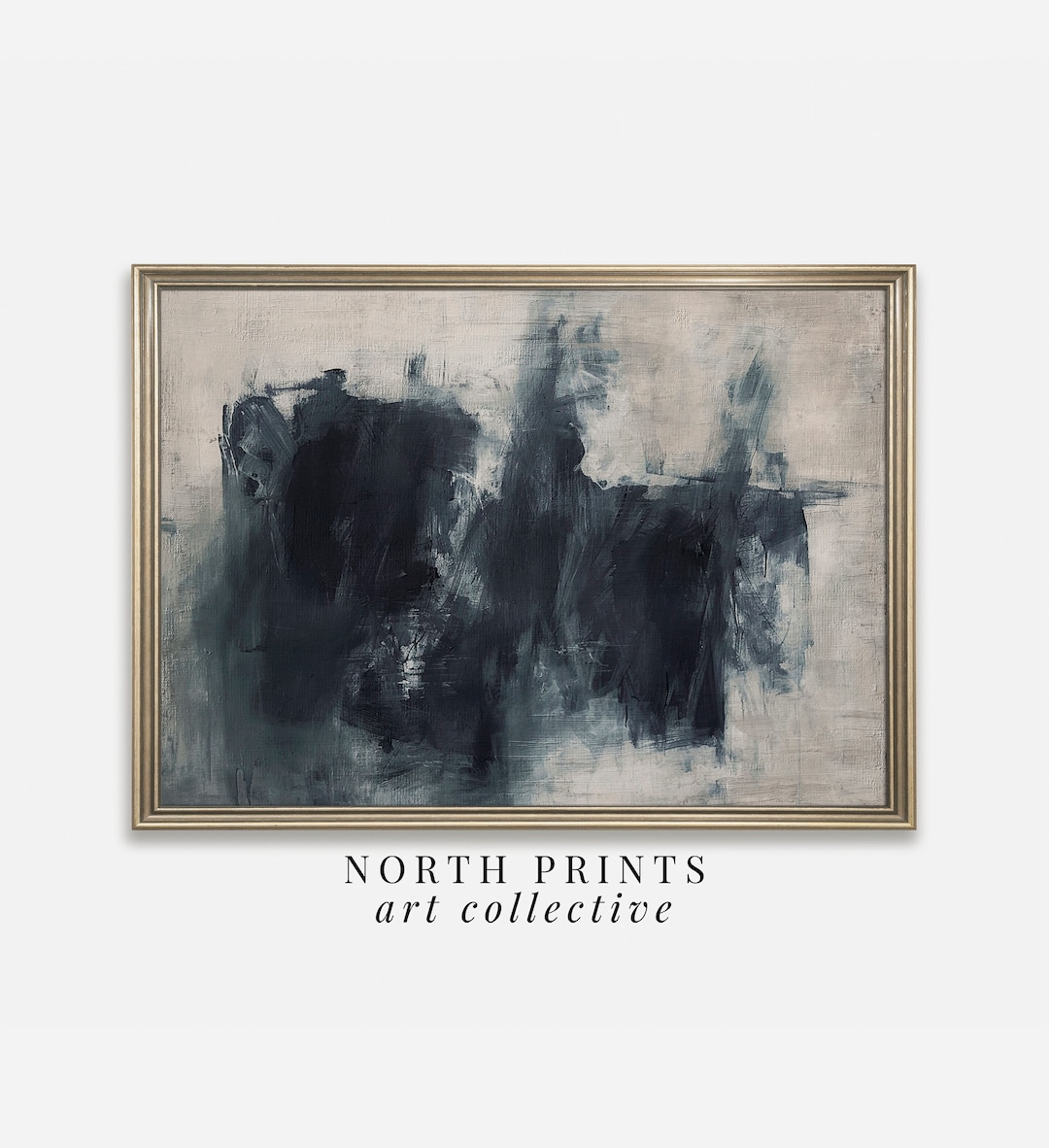 Blue Abstract Statement Painting, PRINTABLE Textural Wall Art, Mid ...