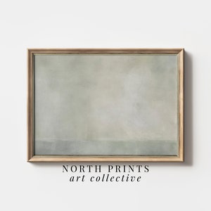 Muted Green Abstract Seascape Art Print: Minimal Coastal Decor ...