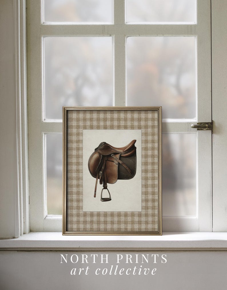 Equestrian Saddle Print: Kids Country Club English Riding Wall Decor ...