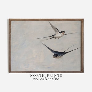 Nursery Wall Art PRINTABLE, Birds Painting Farmhouse Kids Room Decor ...