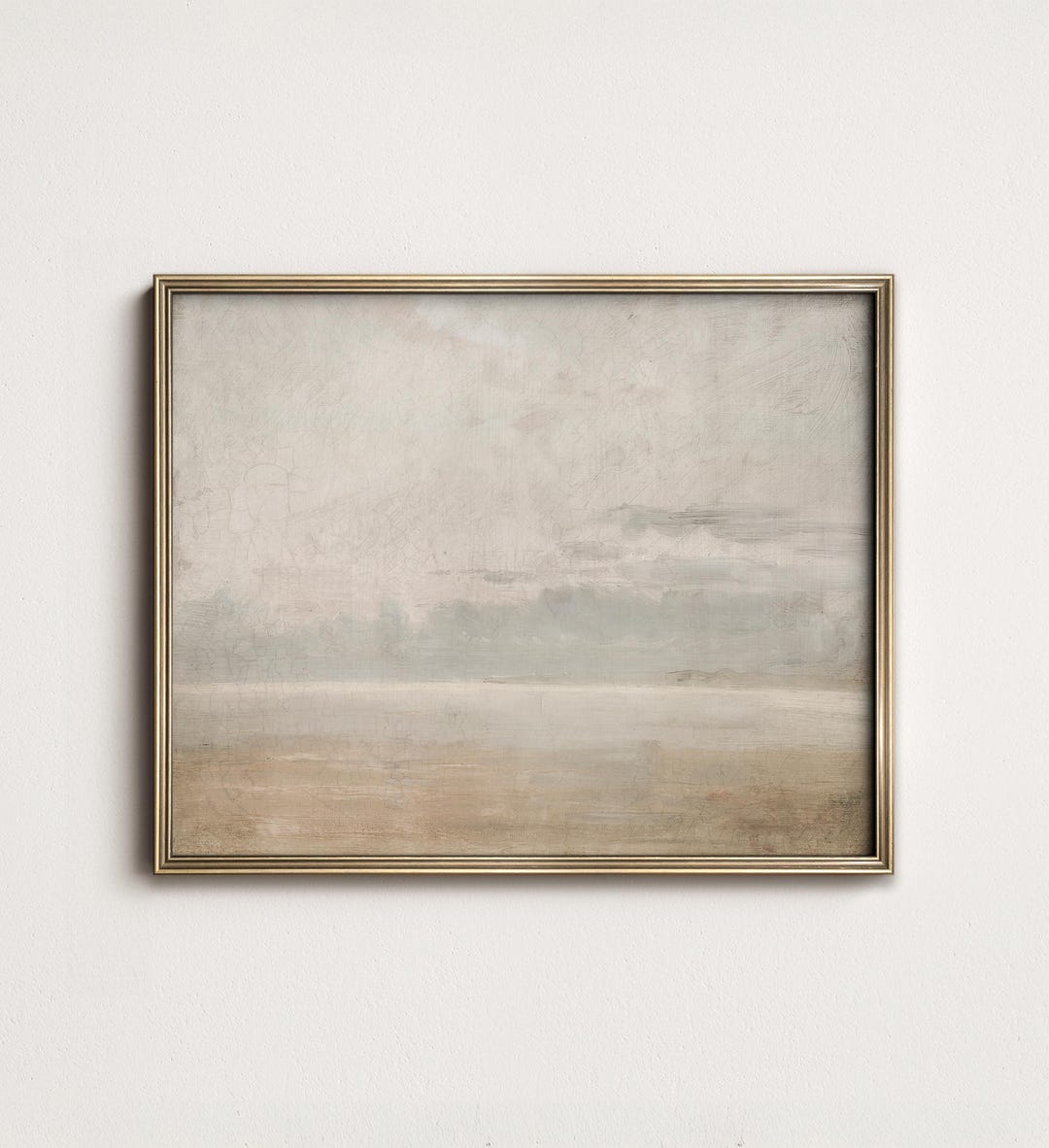 Neutral Beige Shoreline Landscape Art: Minimalist PRINTABLE Painting ...