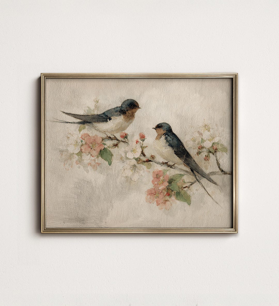 Vintage Barn Swallow Watercolor Print: Cottagecore Girls Room Decor ...