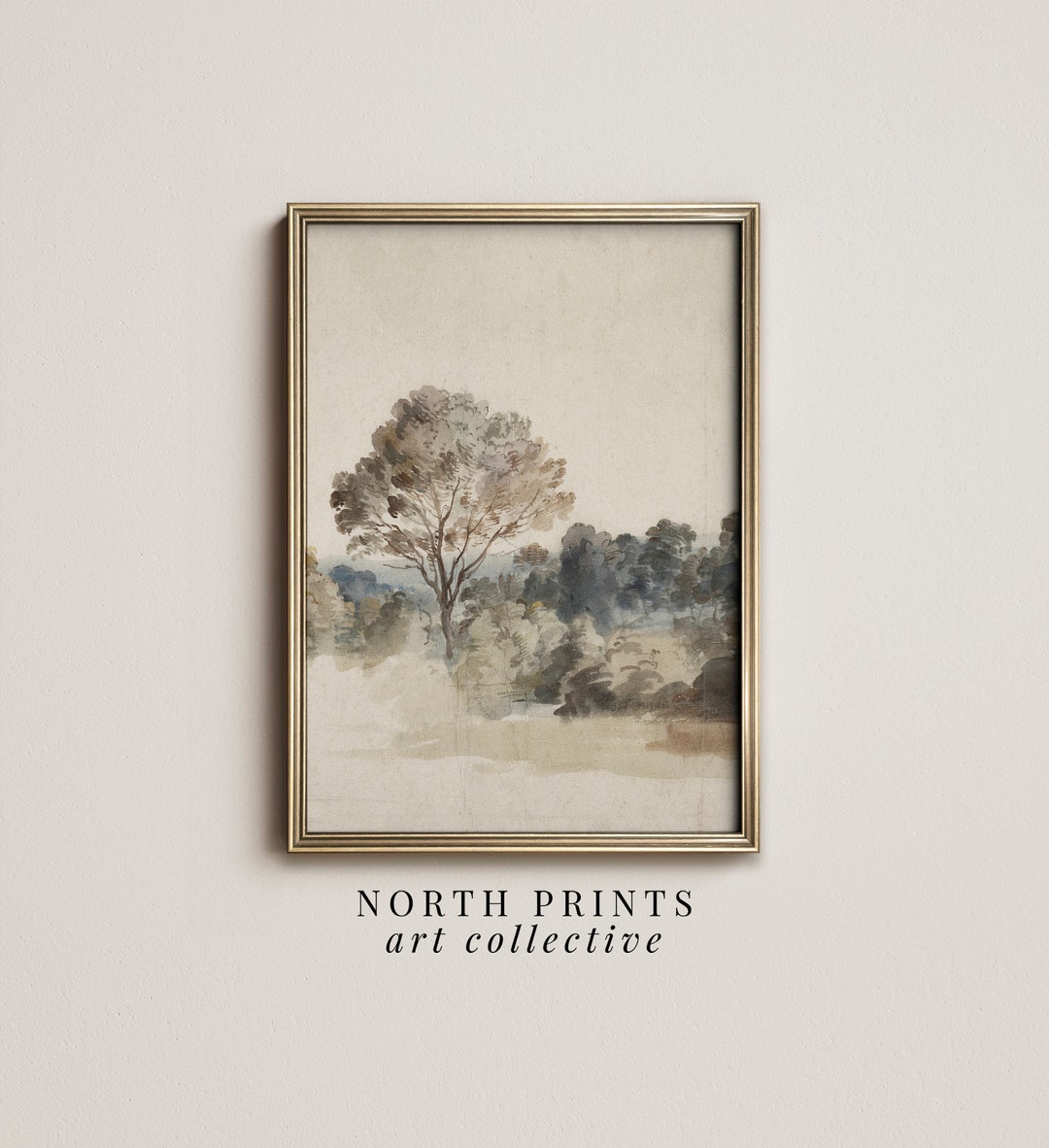 PRINTABLE Wall Art Muted Country Nature Landscape | Neutral Cottage ...