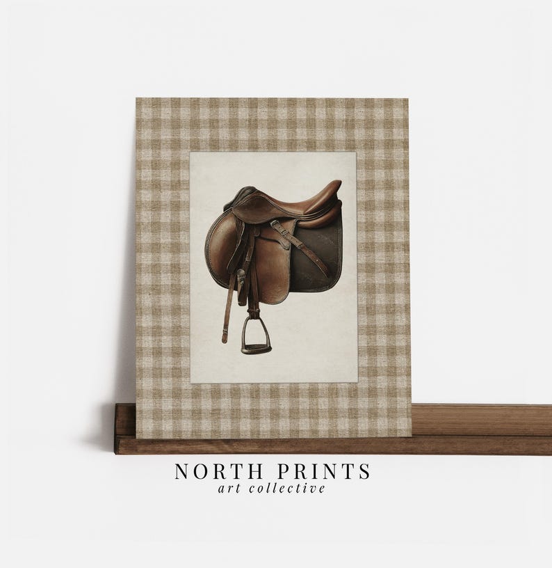 Equestrian Saddle Print: Kids Country Club English Riding Wall Decor ...