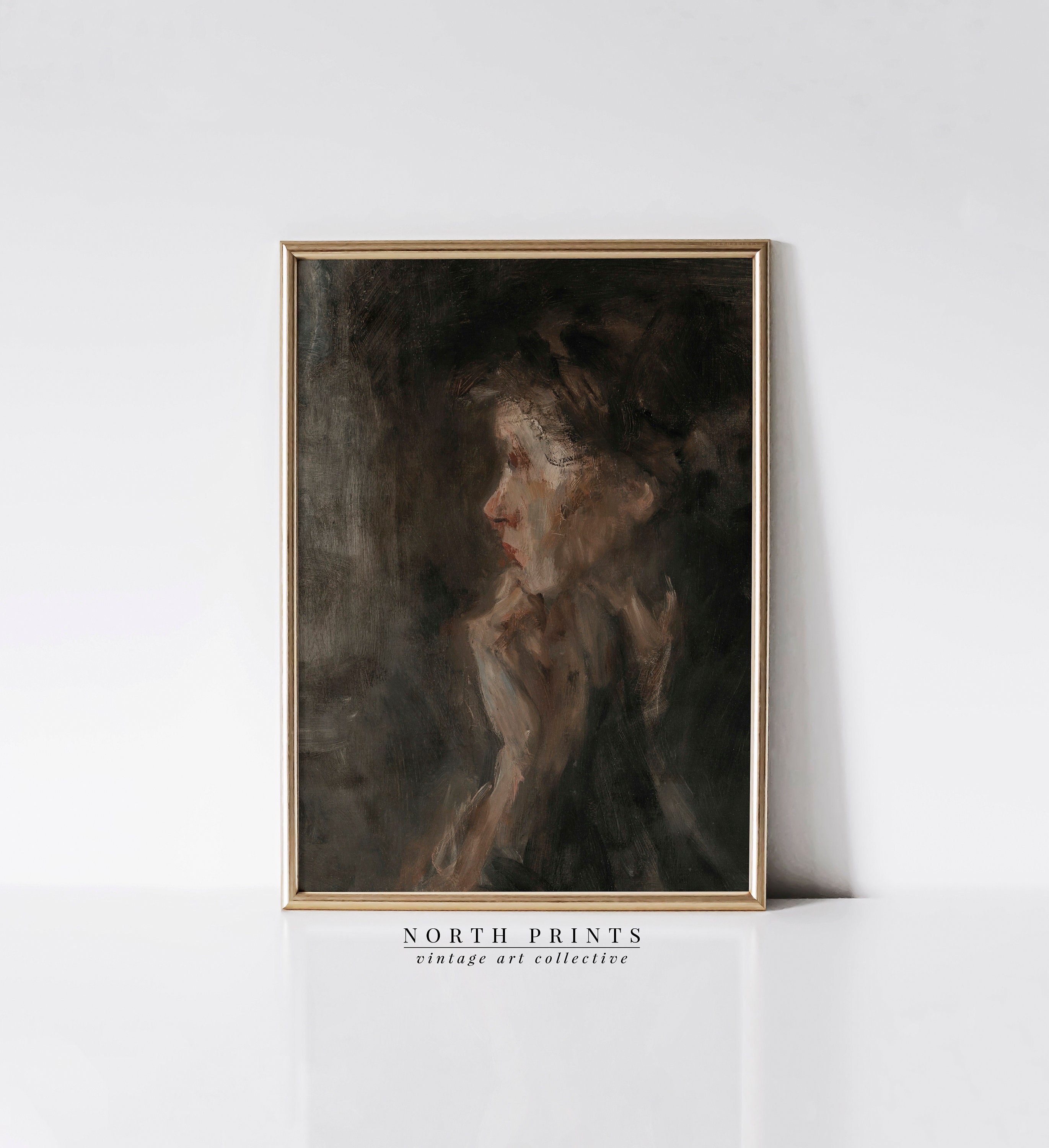 PRINTABLE Dark Portrait Oil Painting of a Woman Vintage - Etsy Canada