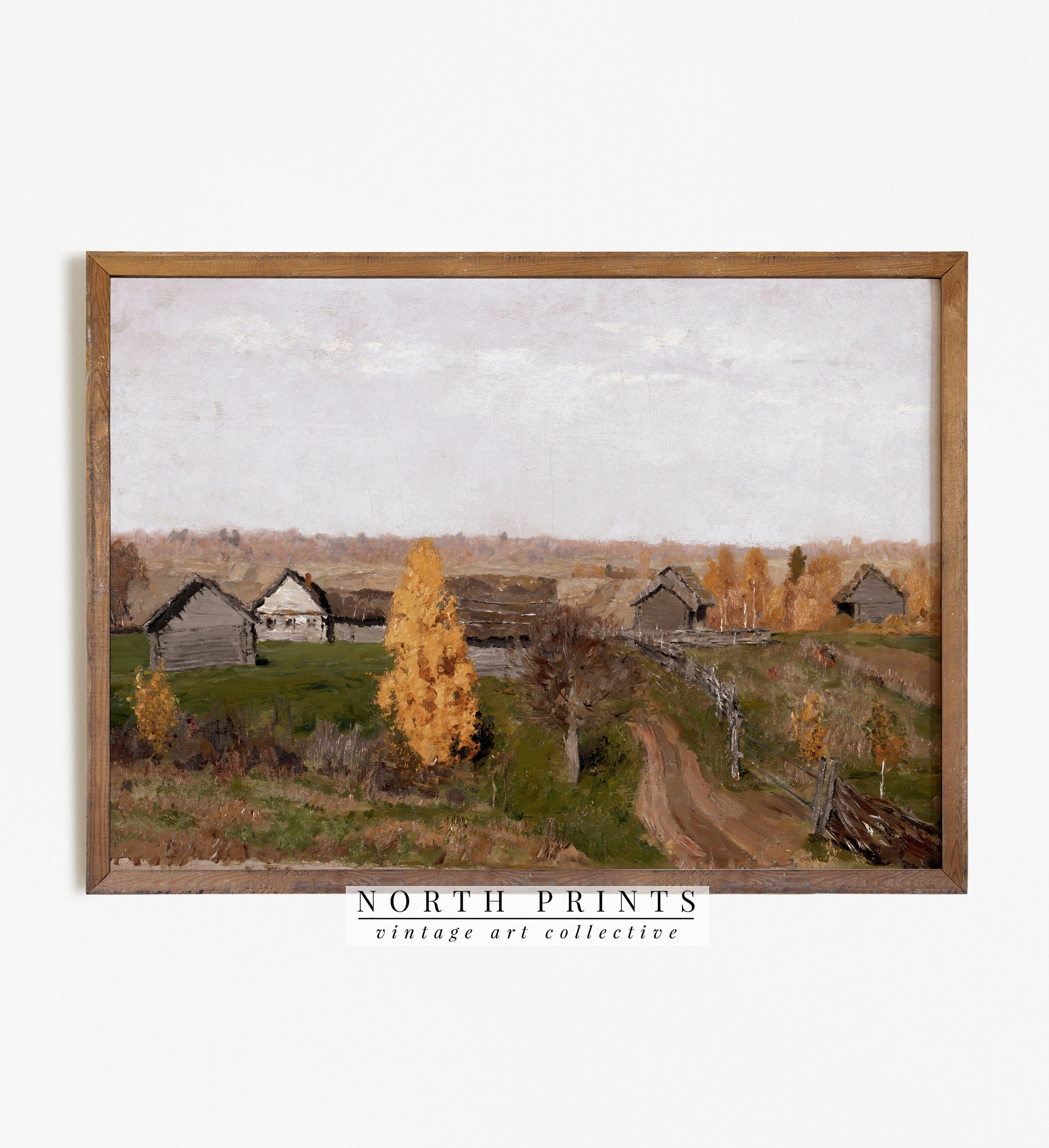 Rustic Fall Landscape Print SET of 3 Vintage Autumn Wall - Etsy