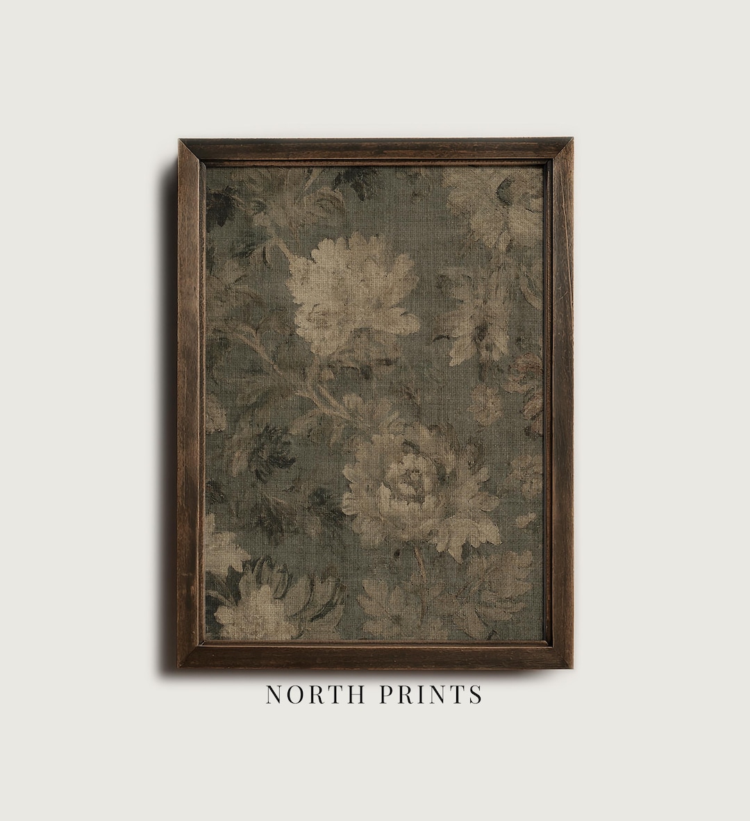 Vintage Tapestry Wall Art PRINTABLE, Muted Green Antique Pattern ...