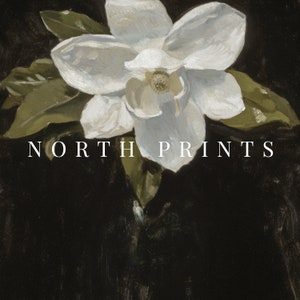 Dark Vintage Magnolia Painting | Green Wall Art | Moody Farmhouse ...