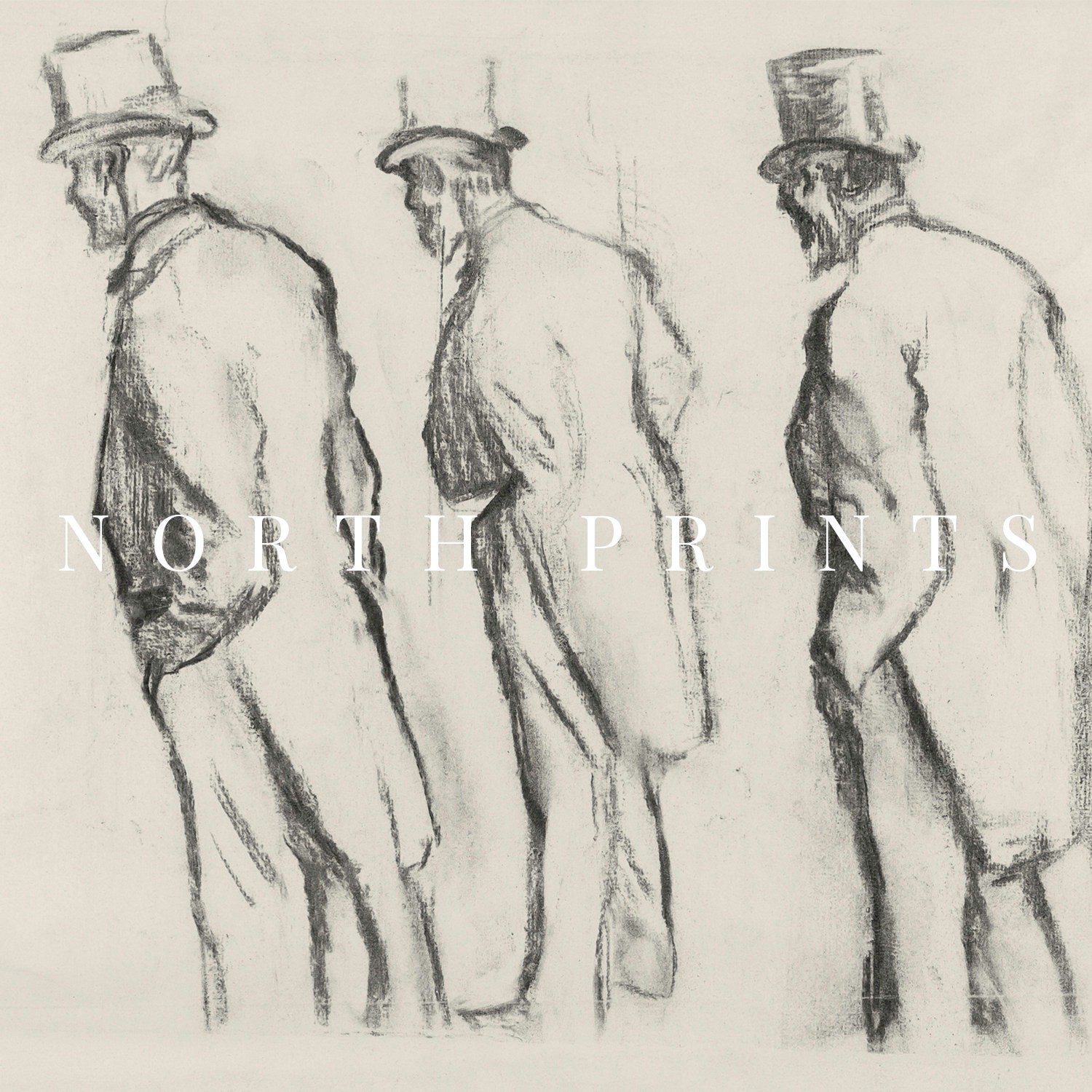 Gentlemen Antique Drawing Vintage Sketch Art Den Decor - Etsy