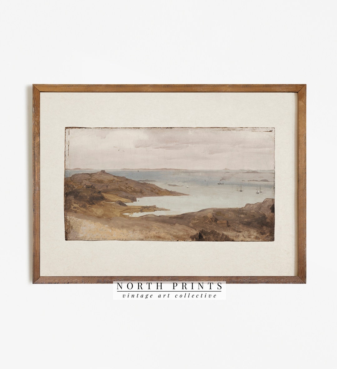 Rustic Coastal Print Vintage Seascape Scenery Painting - Etsy