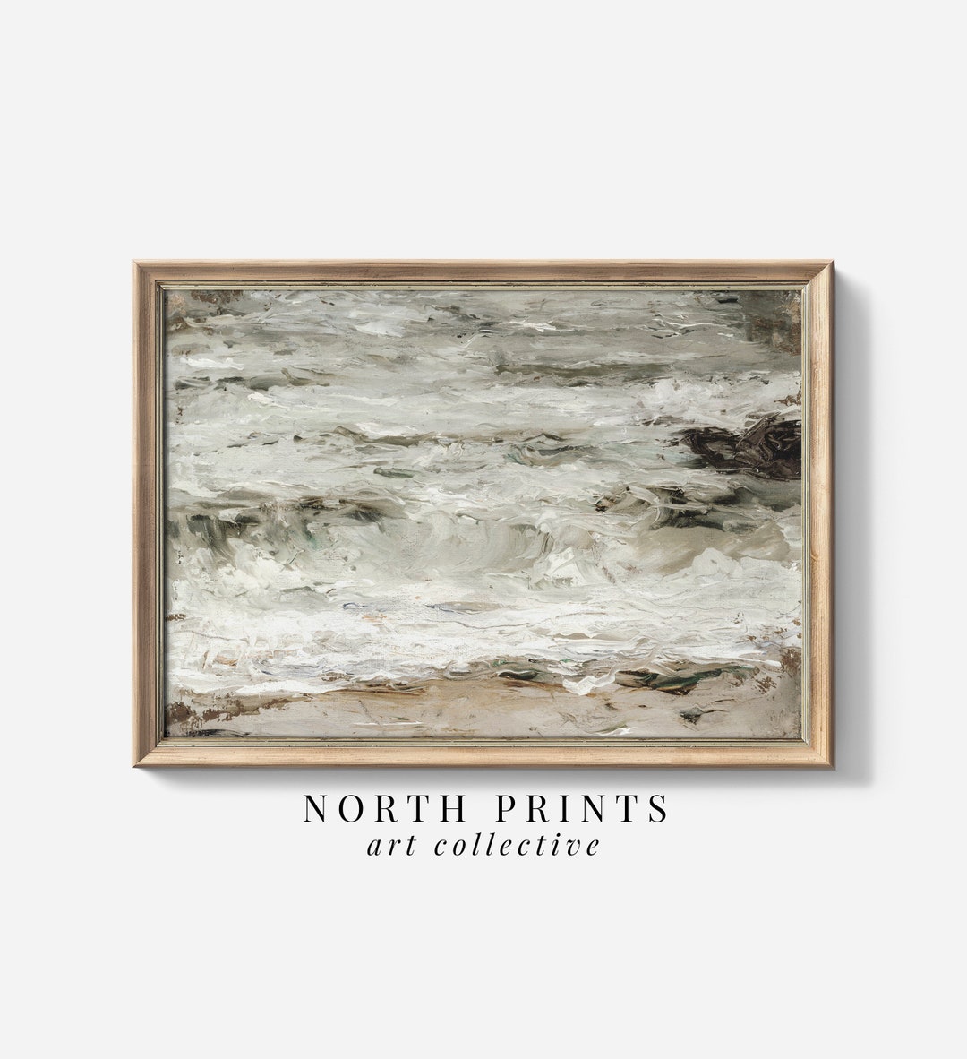 Vintage Ocean Painting | Abstract Coastal Wall Art PRINTABLE | Fine Art ...