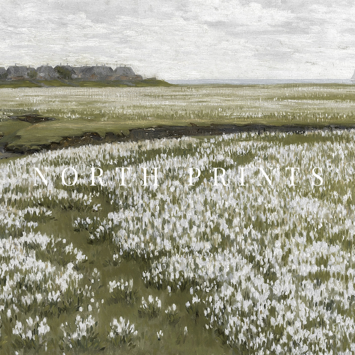 Spring Meadow Painting Vintage Landscape Print Country - Etsy